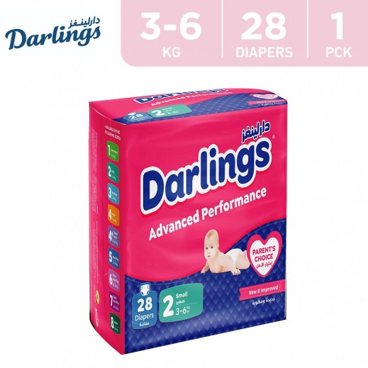 DARLINGS ADVANCED STAGE 2 (3-6 KG) SMALL 28 DIAPERS - Mybabykw