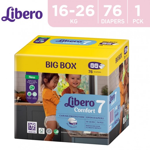 LIBERO COMFORT DIAPERS STAGE 7 (16-26 KG) 2 X 38 PIECES - Mybabykw